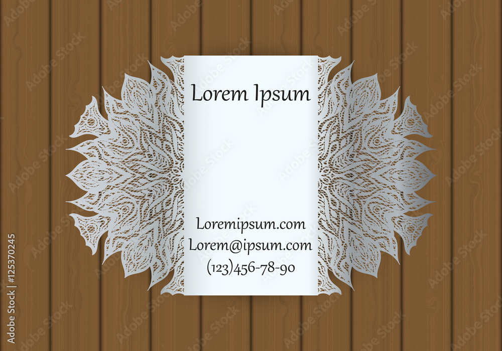 Business or visiting card template with a cut out pattern. May be used ...