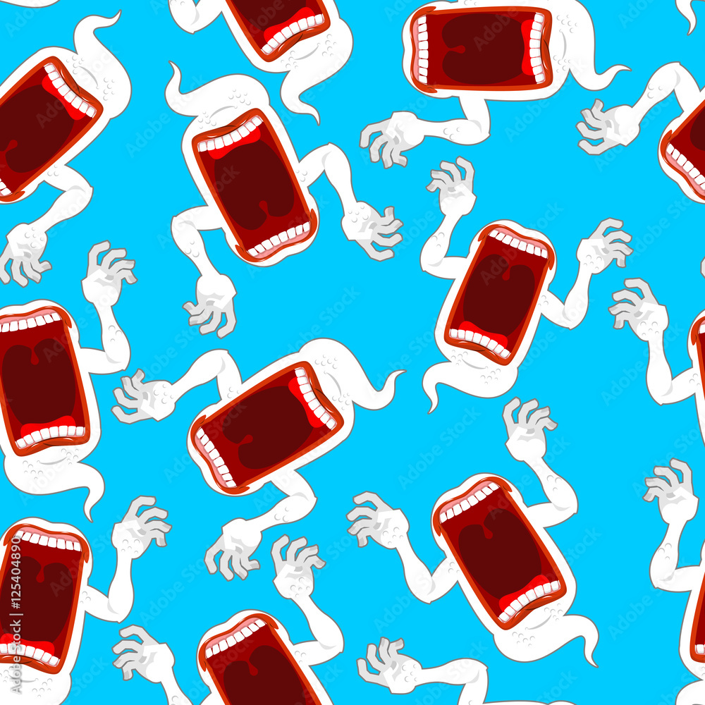 Spooky seamless pattern. Terrible howling wraith background. Mon Stock ...