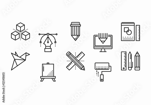 35 Black and White Design Icons Stock Template | Adobe Stock