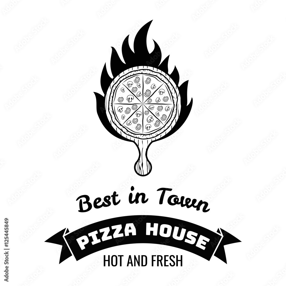 Pizza House. Italian Pizza Label. Badge Pizzeria. Design Elements ...