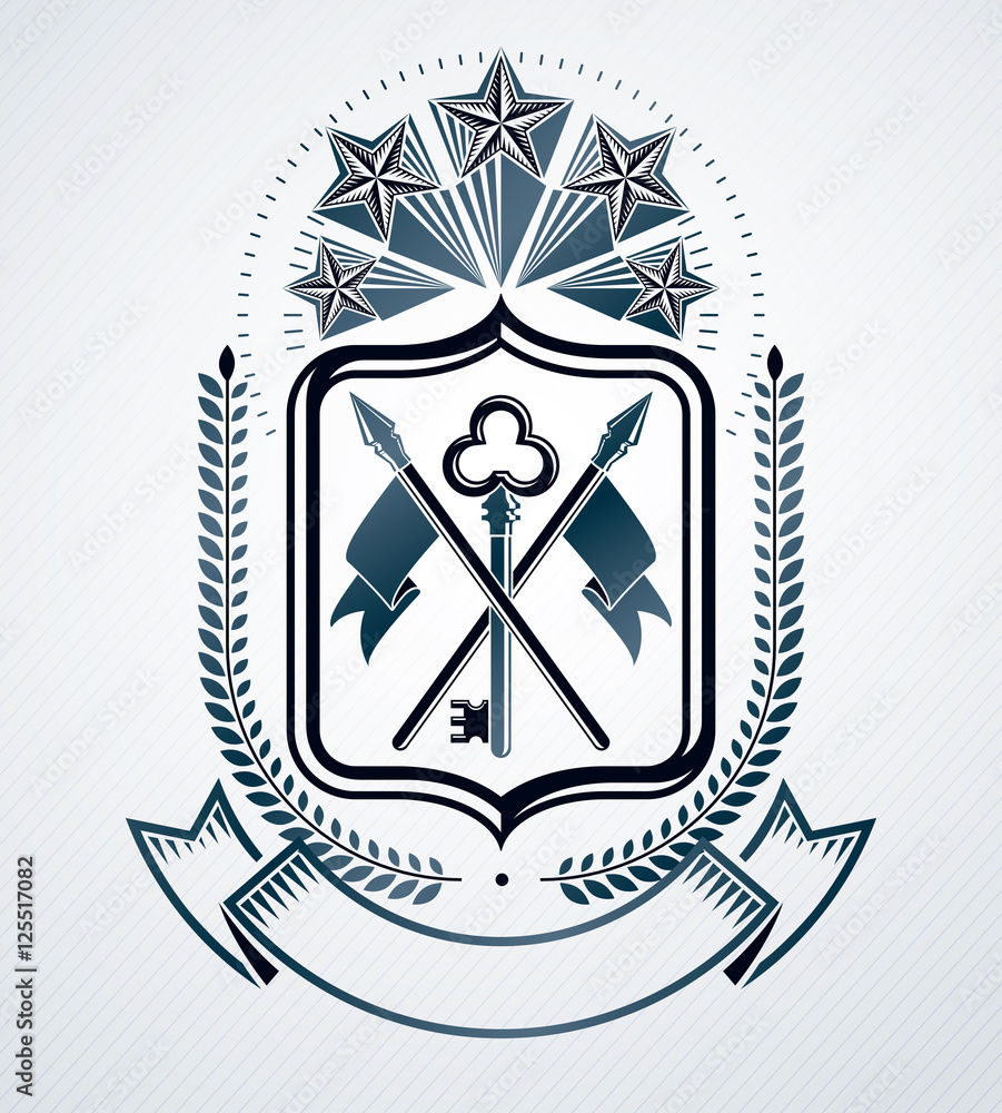 Vintage award design, vintage heraldic Coat of Arms. Vector embl Stock ...