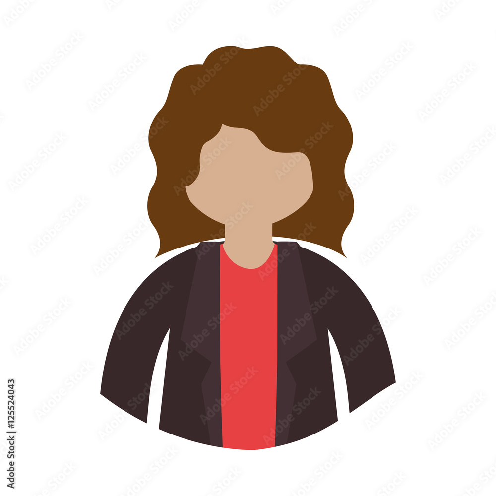 avatar female woman cartoon wearing executive clothes over white ...