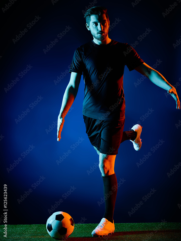 Foto de Stock Soccer player Man isolated | Adobe Stock