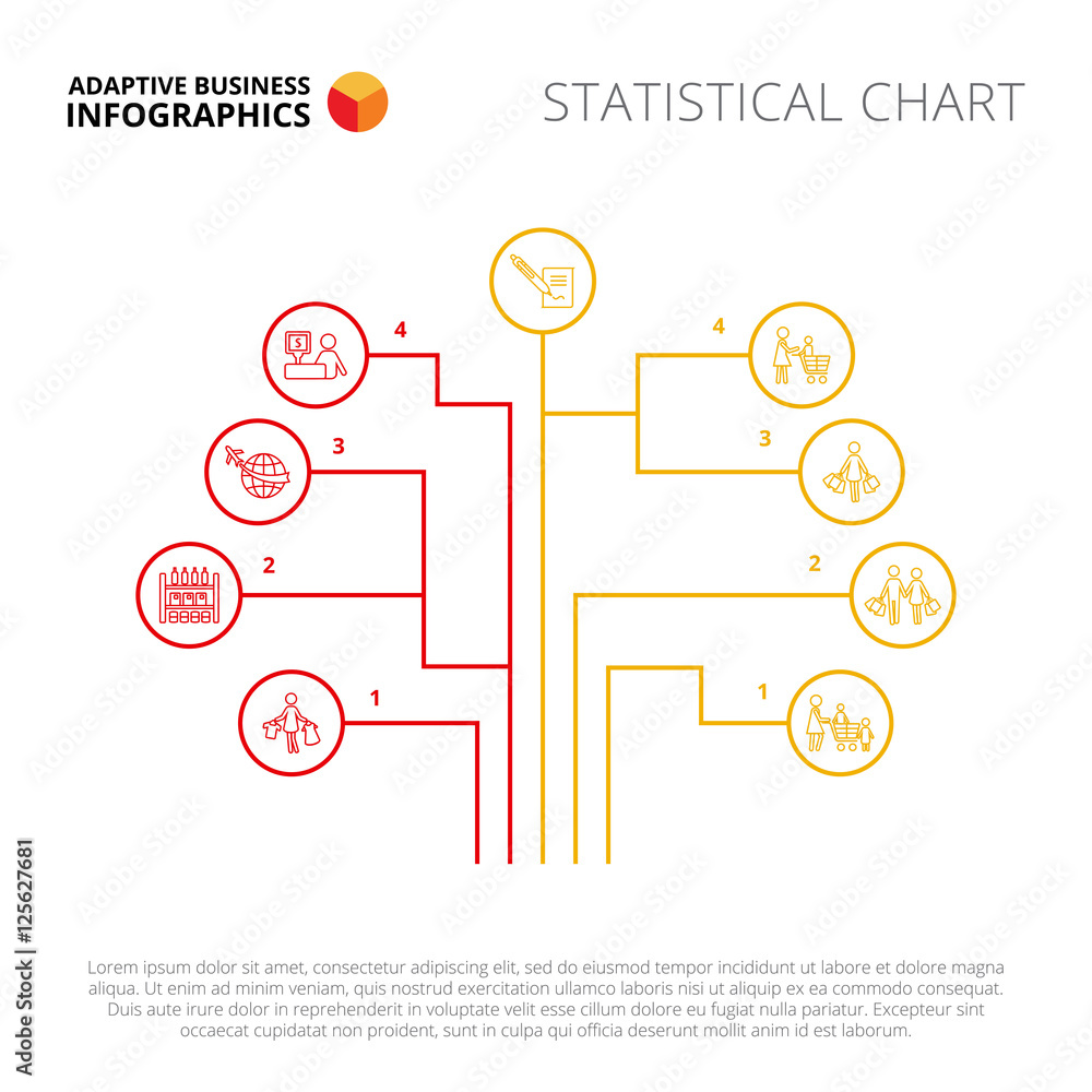 Flowchart Scheme Slide Template Stock Vector | Adobe Stock