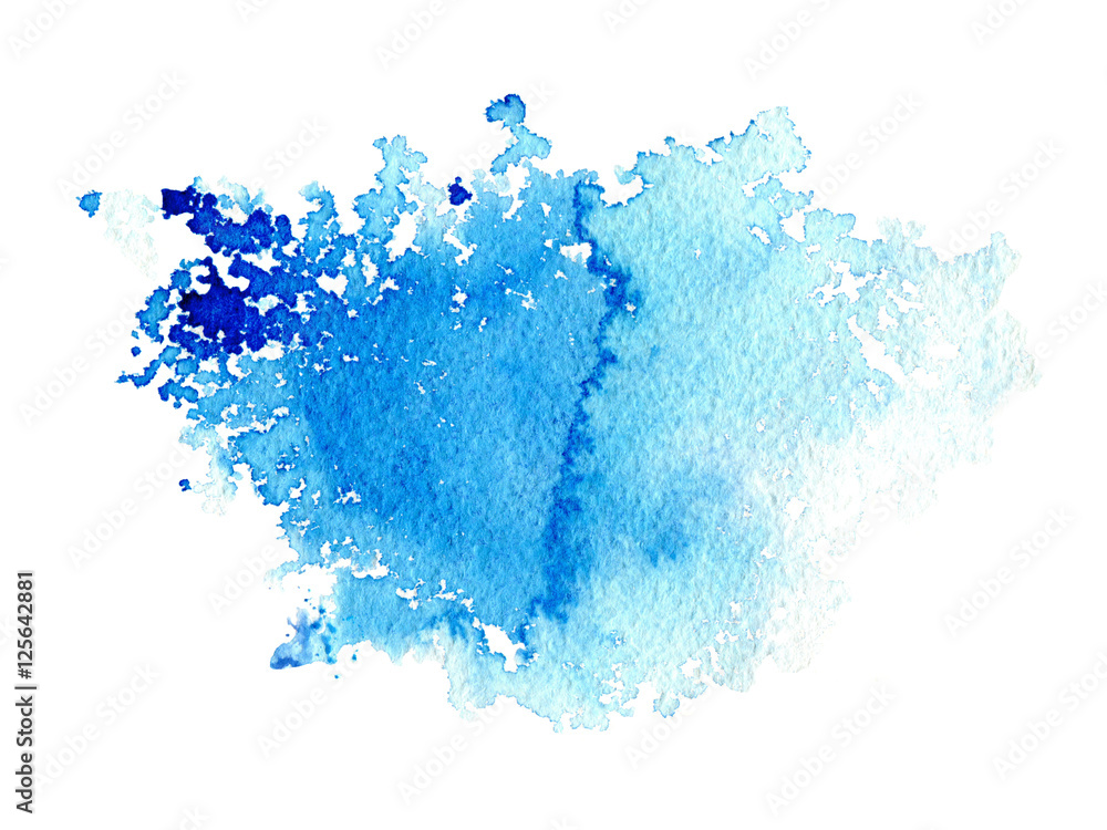 Blue watery illustration.Ink drawing.Abstract watercolor hand drawn ...