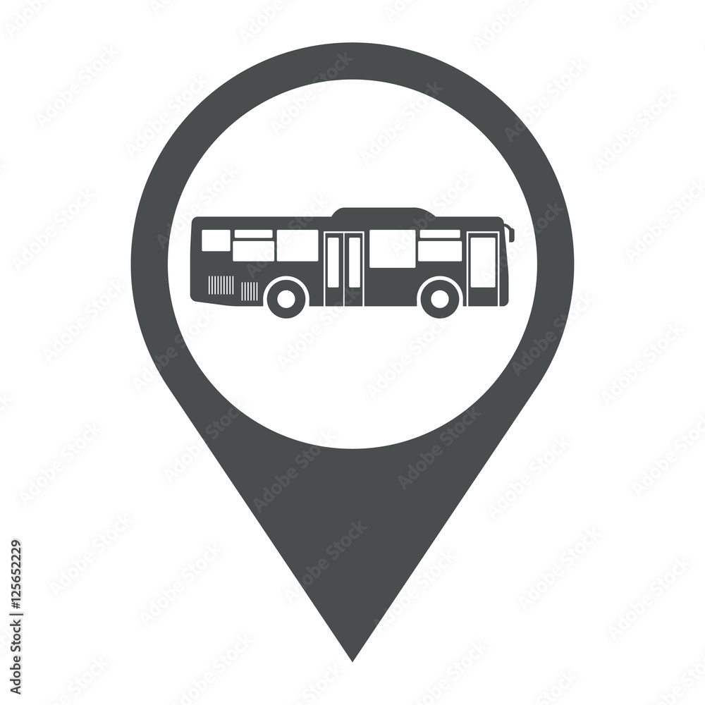 Icono plano localizacion autobus lateral gris Stock Illustration ...