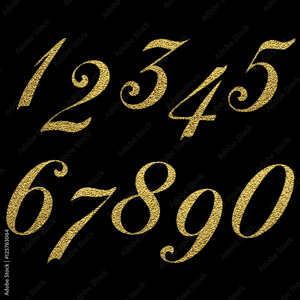 gold glittering lettering design. Vector illustration Stock Vector ...