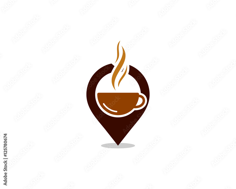 Coffee Pin Point Logo Design Template Stock Vector | Adobe Stock