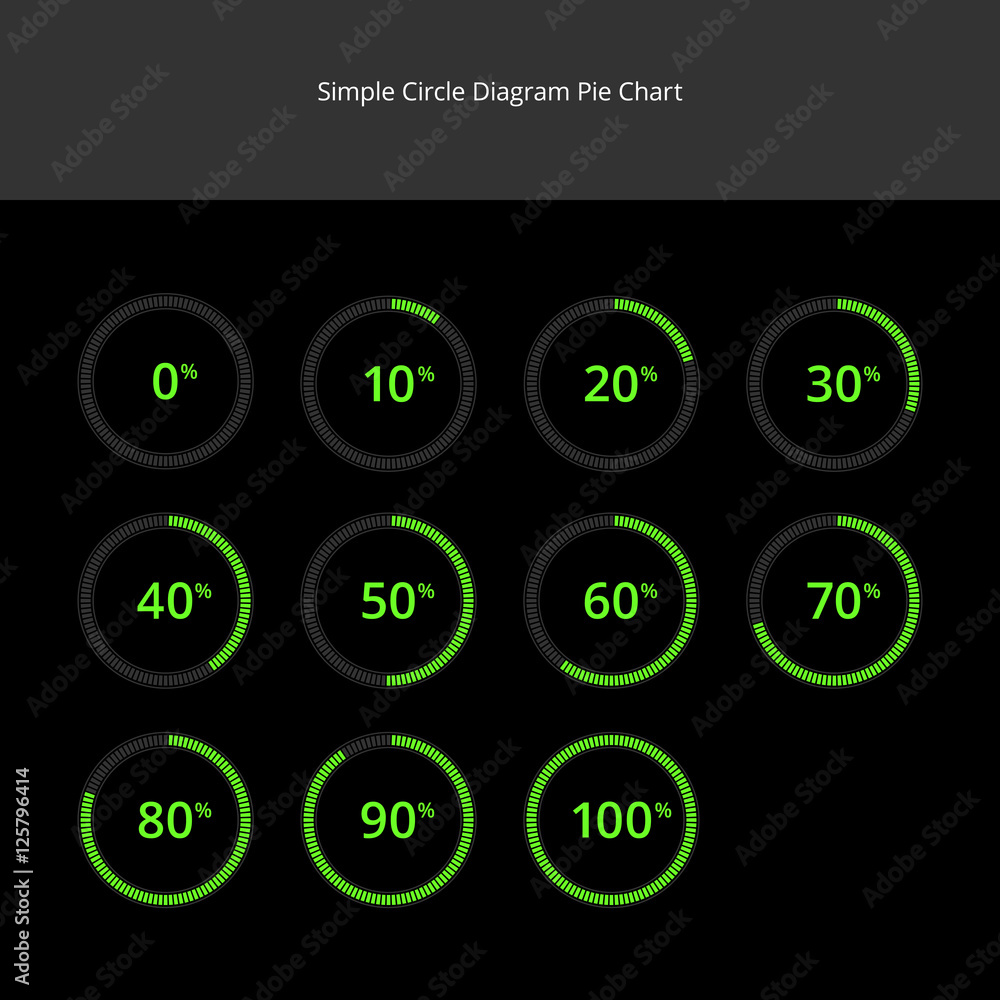 Circle Diagram Pie Charts Percentage Infographics Stock Vector | Adobe ...