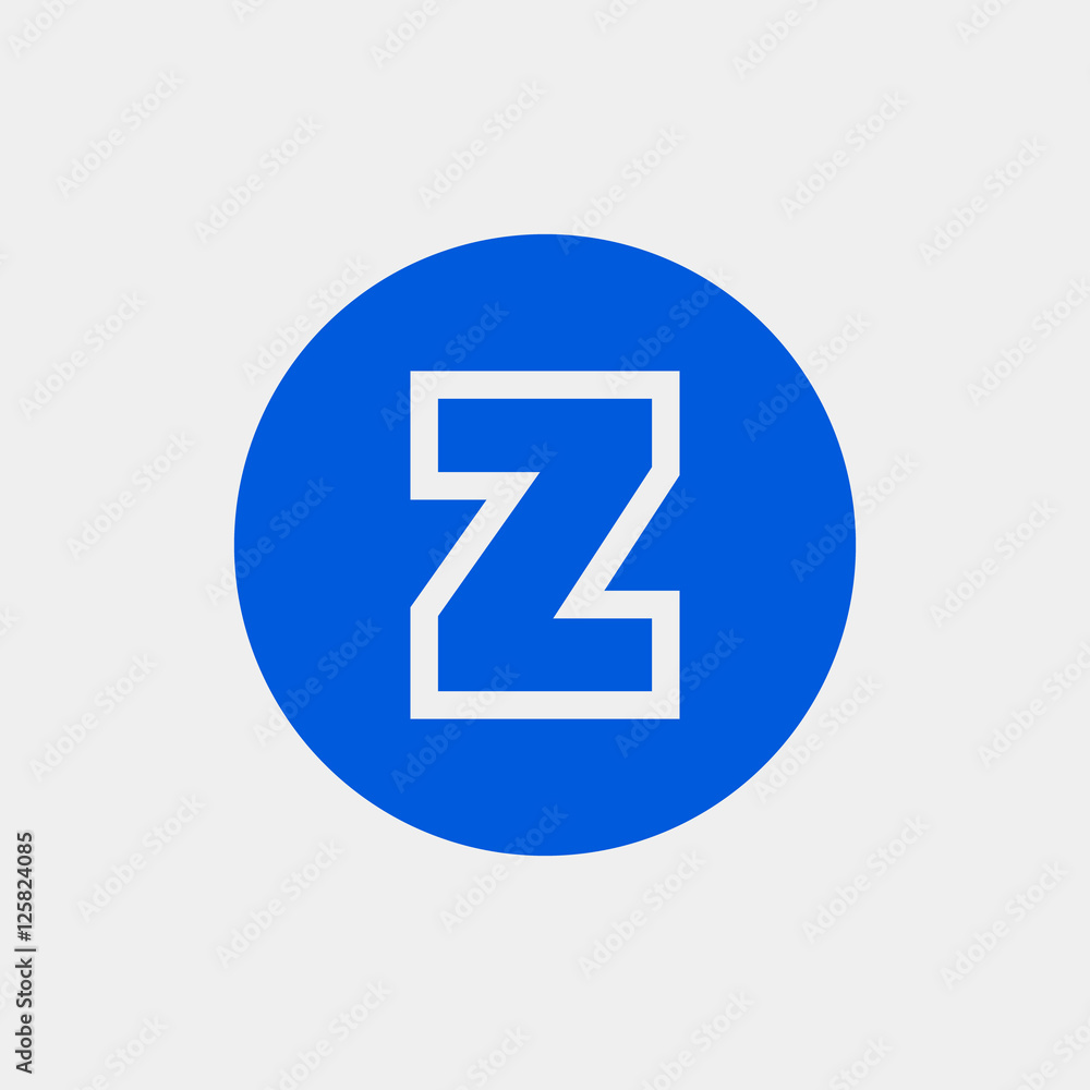 Letter Z vector, logo. Useful as branding symbol, identity, alphabet element, circle app icon ...