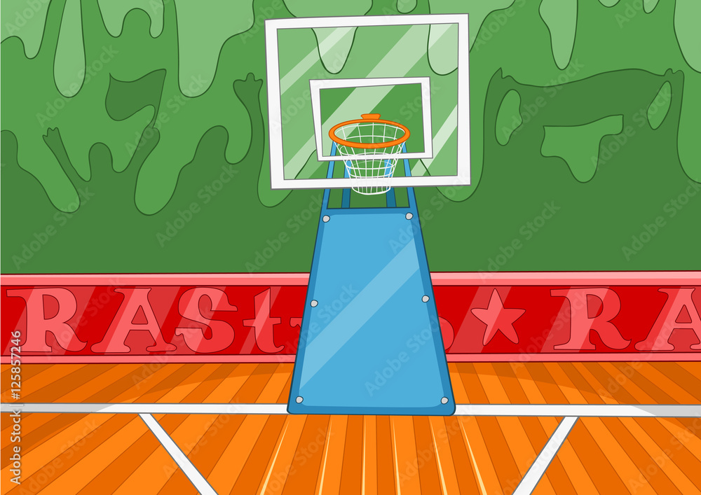 Cartoon background of basketball court. Stock Illustration | Adobe Stock
