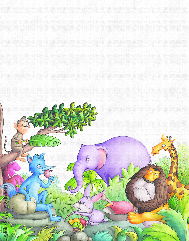The Blue jackal story Stock Illustration | Adobe Stock