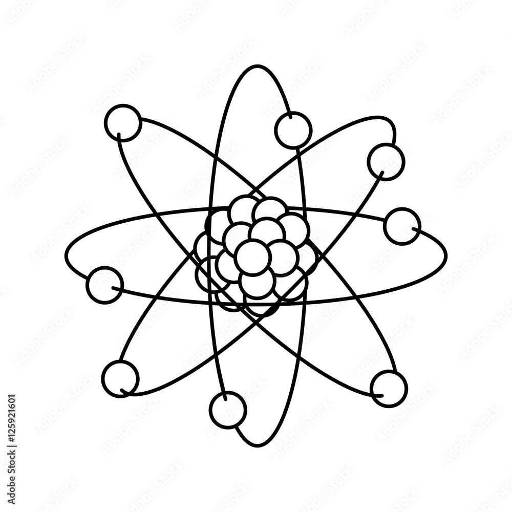 Atom icon. Chemistry science and nuclear theme. Isolated design. Vector ...