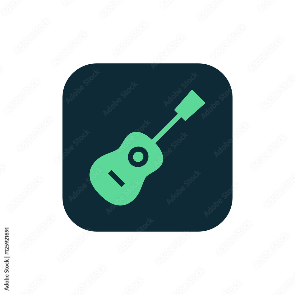 Acoustic guitar icon vector, clip art. Also useful as logo, square app ...