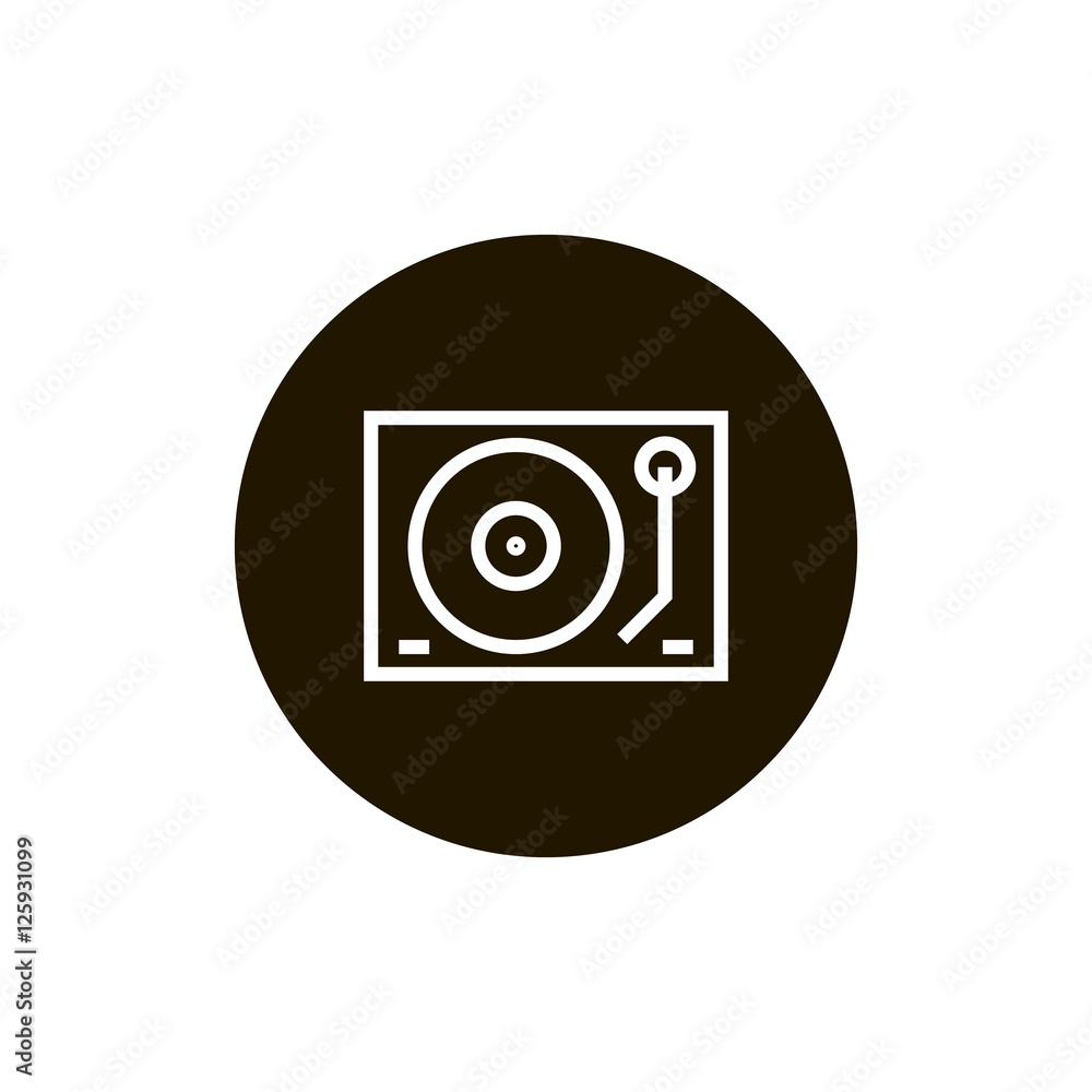 Dj mixer icon vector, clip art. Gramophone vector symbol. Also useful ...