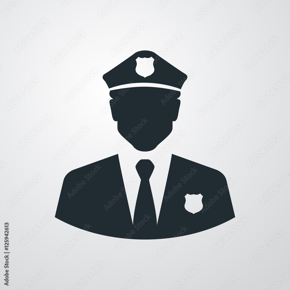 Silueta De Oficial De Policía Vector