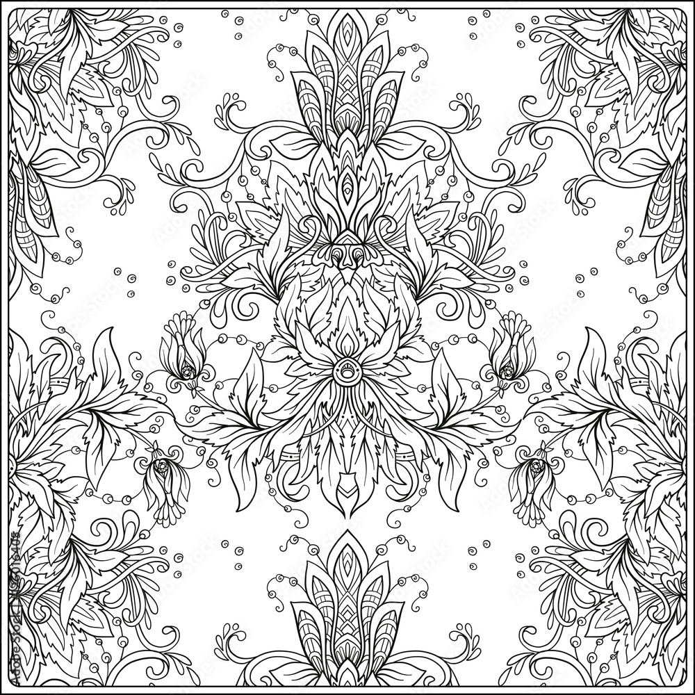 baroque pattern drawing