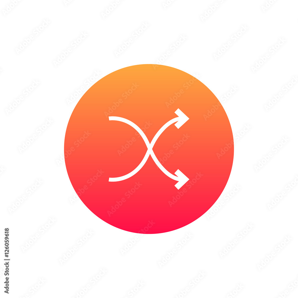 Shuffle icon vector, clip art. Also useful as logo, circle app icon ...