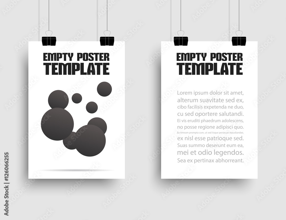 Two poster templates. A4 sized vector paper template. For flyers ...