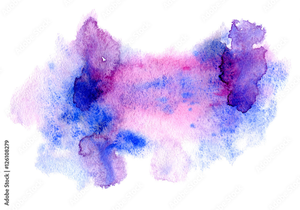 Violet and pink watery illustration.Abstract watercolor hand drawn ...