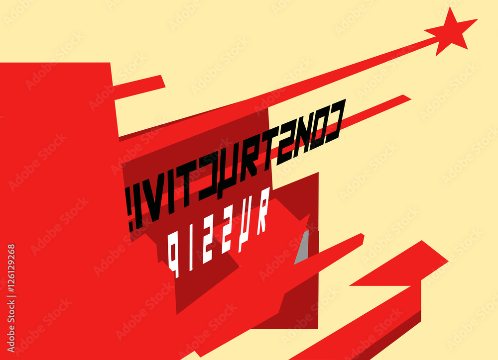 propaganda poster with constructivist Stock Vector | Adobe Stock