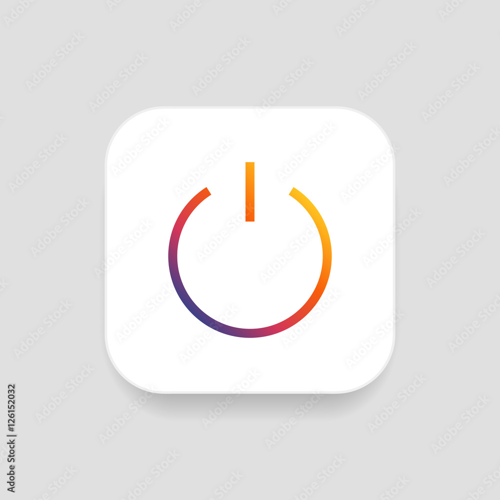 Power icon vector, clip art. Also useful as logo, square app icon, web ...