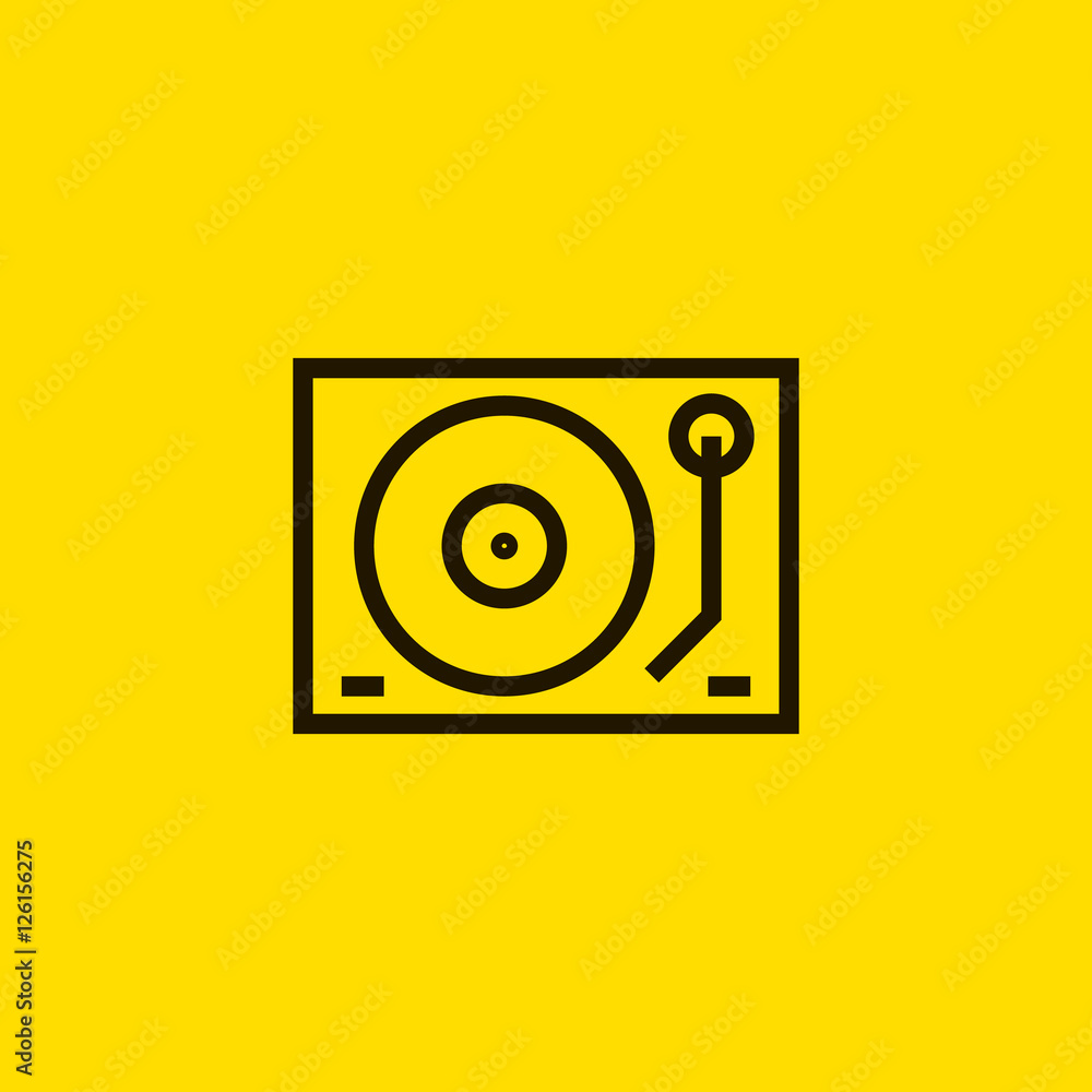 Dj mixer icon vector, clip art. Gramophone vector symbol. Also useful ...