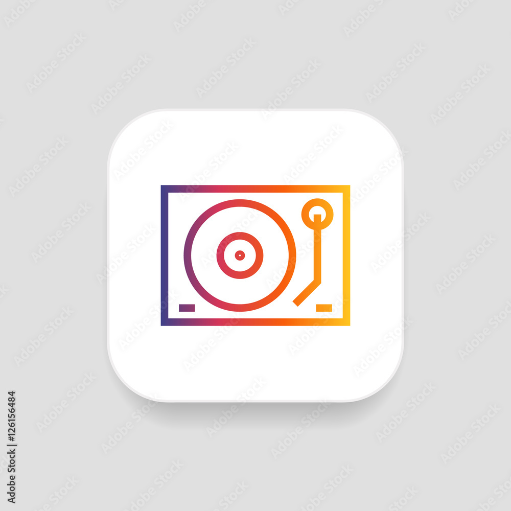 Dj mixer icon vector, clip art. Gramophone vector symbol. Also useful ...