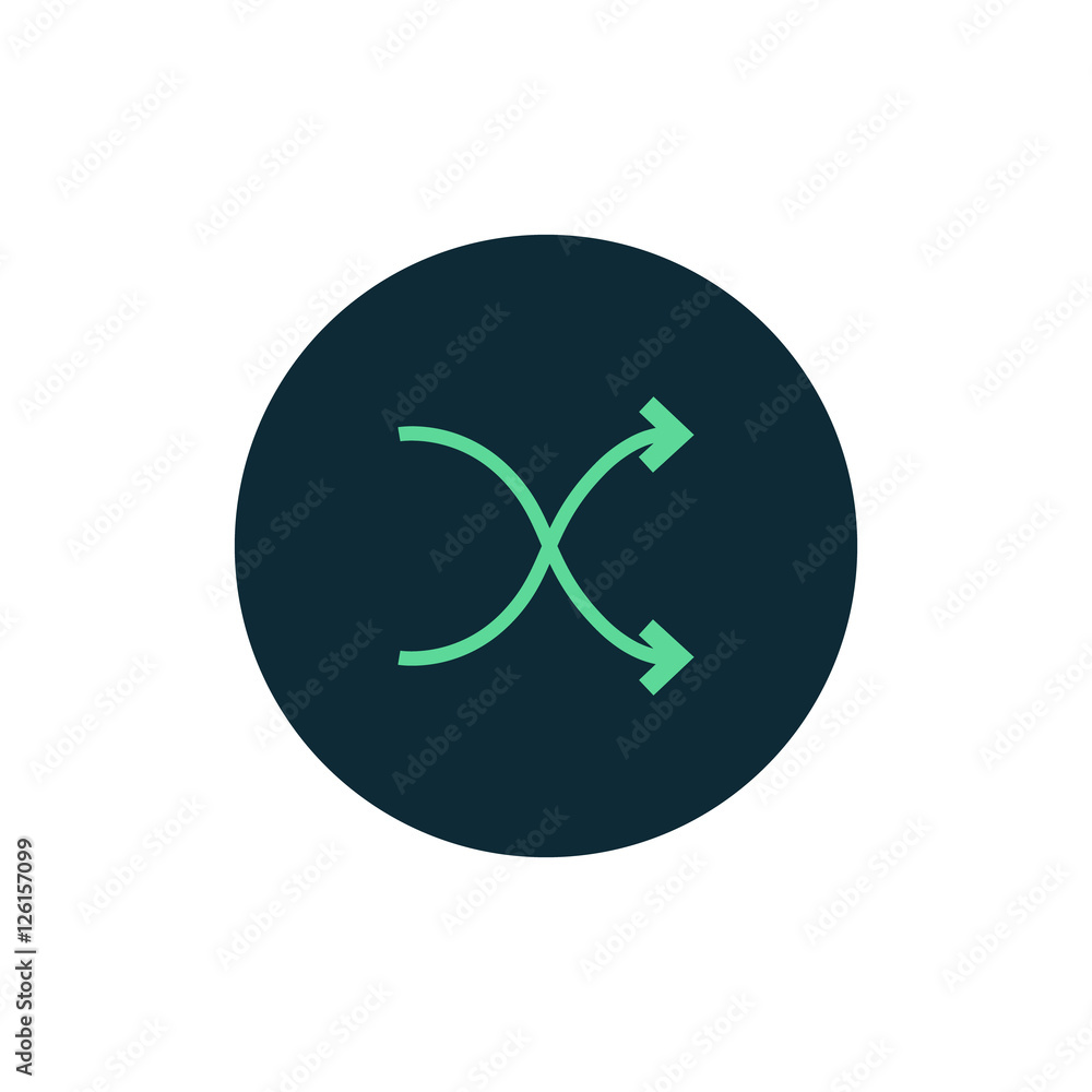 Shuffle icon vector, clip art. Also useful as logo, circle app icon ...
