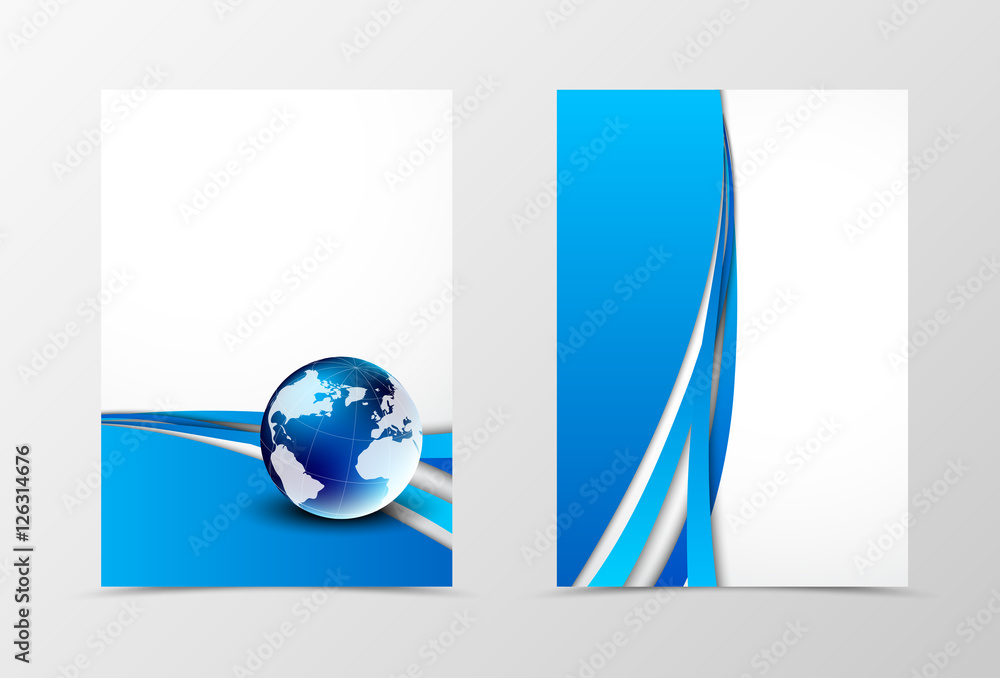 Front and back digital flyer template design Stock Vector | Adobe Stock