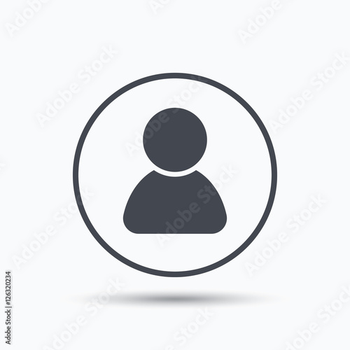 User icon. Human person symbol. Avatar login sign. Circle button with ...