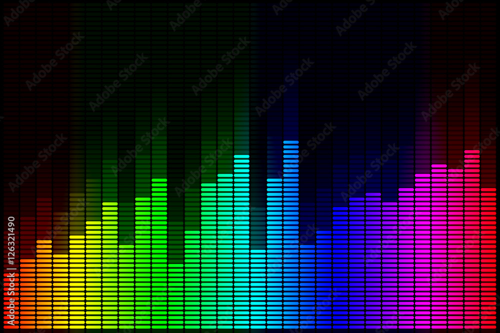Stock-Illustration „audio spectrum design background, sound wave ...