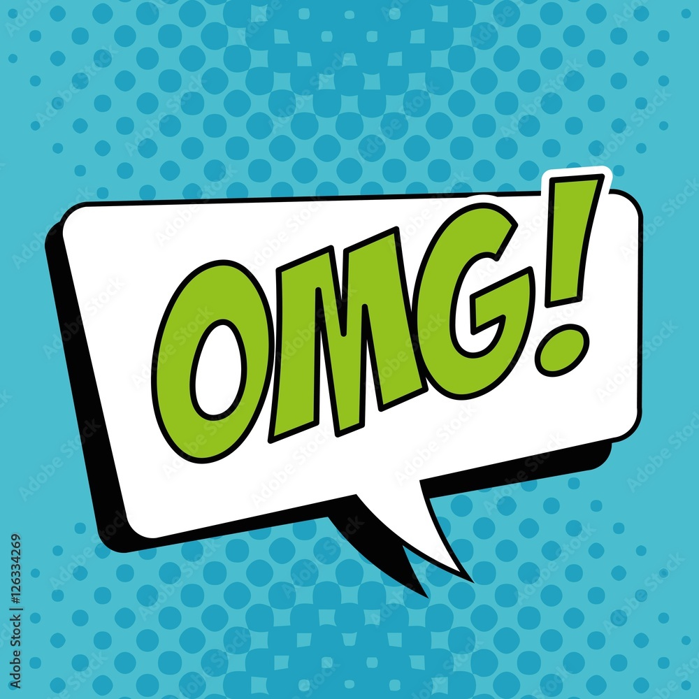Bubble pop art of omg icon. Comic communication retro and expression ...
