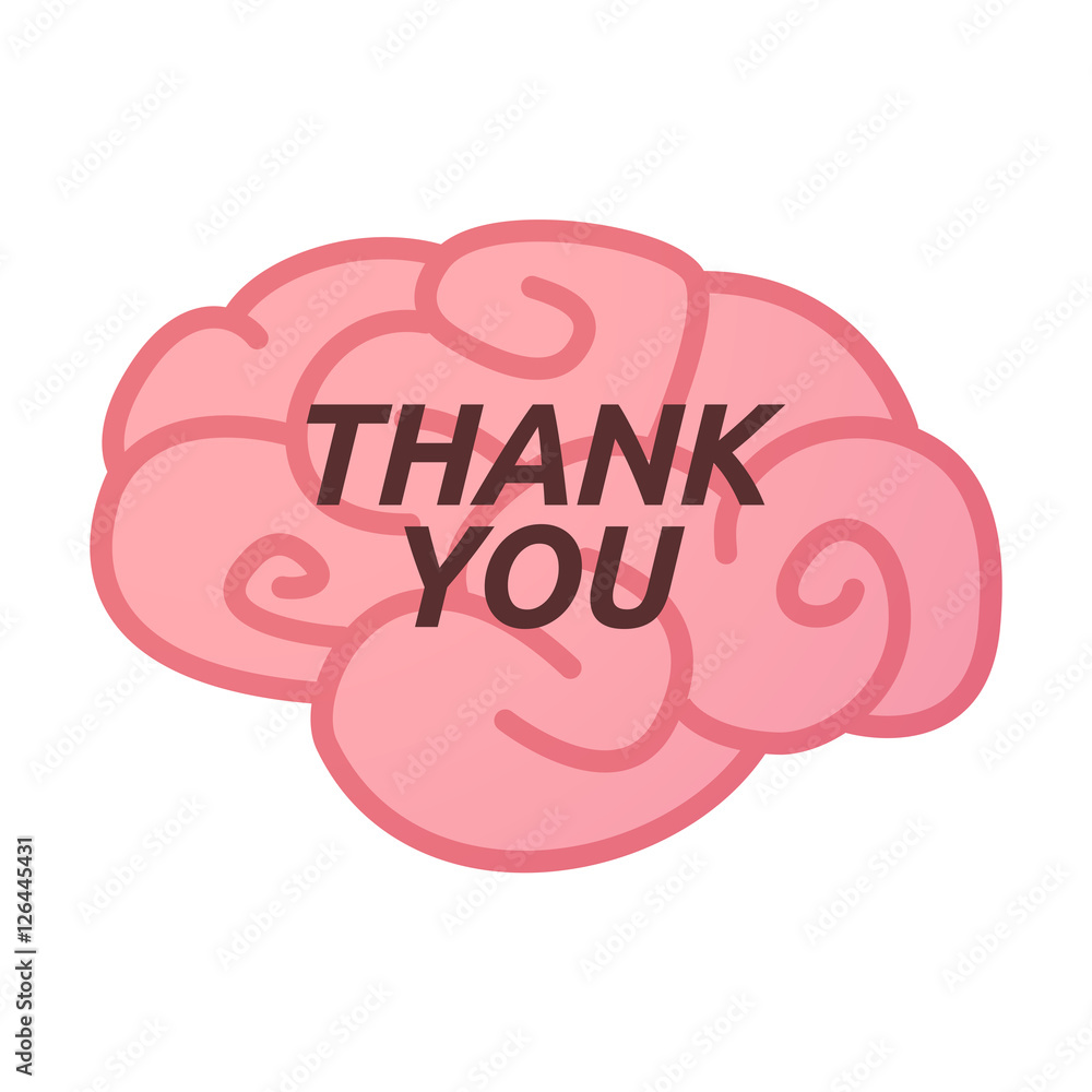 Isolated brain icon with the text THANK YOU Stock Vector | Adobe Stock