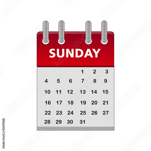 Calendar sunday icon vector Stock Vector | Adobe Stock