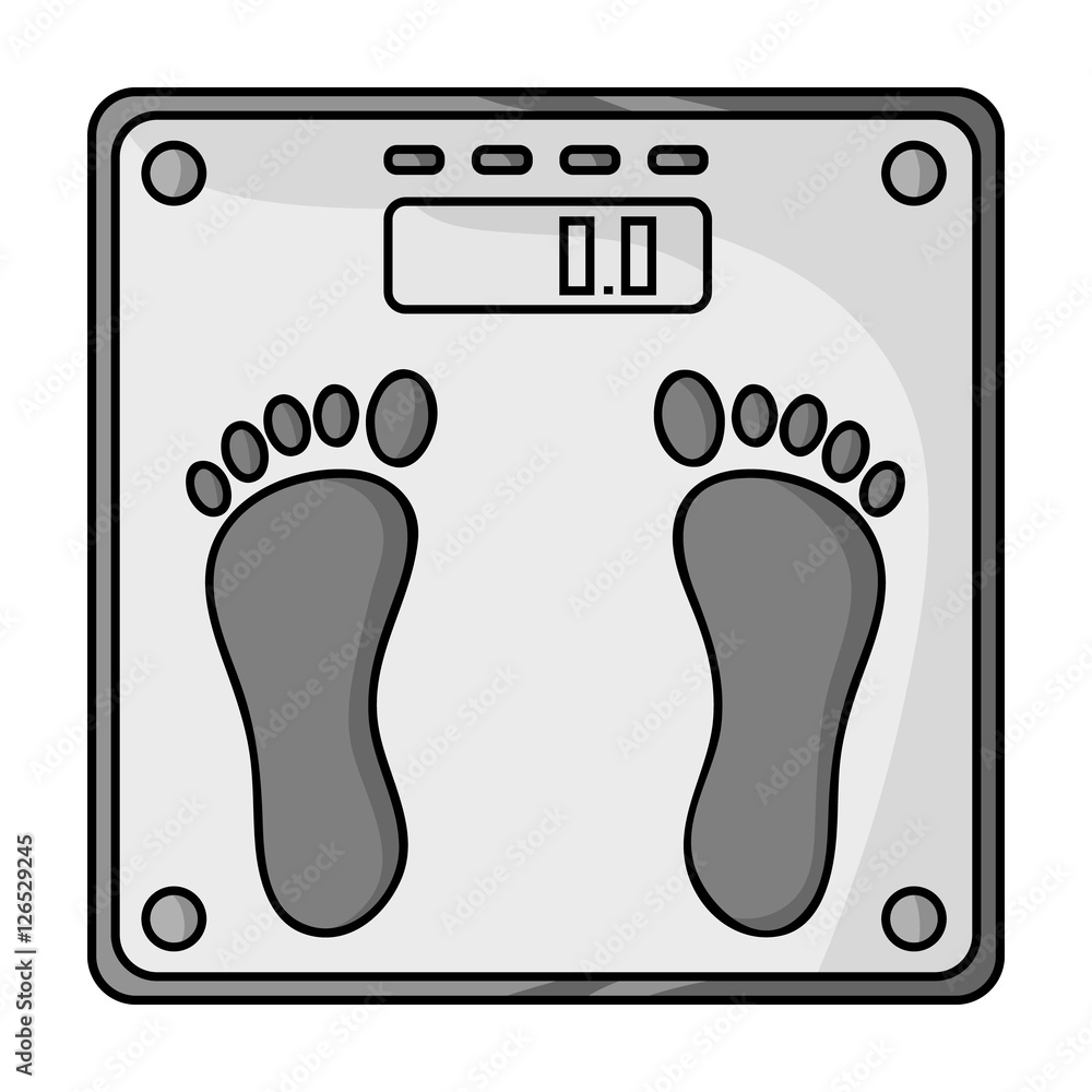 Weighing scale icon in monochrome style isolated on white background ...