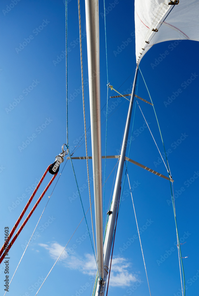 Photo Stock The spinnaker pole is rigged to run from the base of the ...