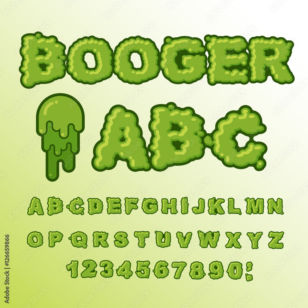 Booger ABC. Green slime letters. Snot font. Snivel alphabet. Sli Stock ...