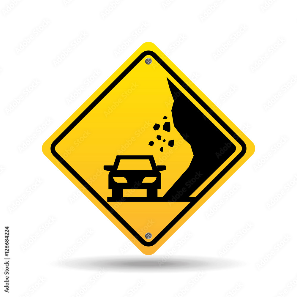 traffic sign concept icon car caution vector illustration eps 10 Stock ...