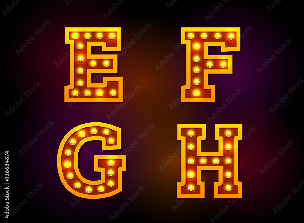 light font , cinema sign,theater sign Stock Vector | Adobe Stock