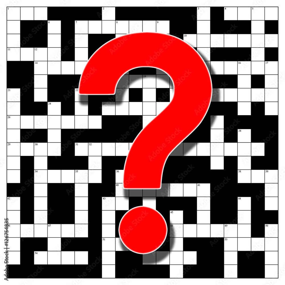 Crossword puzzle with question mark Stock Illustration | Adobe Stock