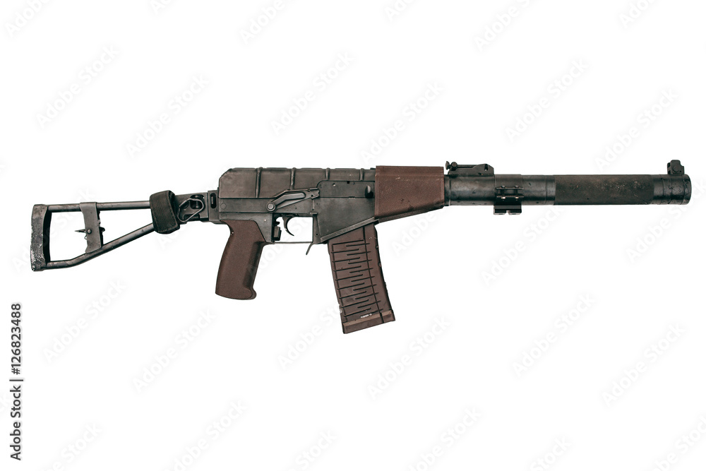 Russian automatic assault rifle AS VAL isolated on white. Modern weapon ...