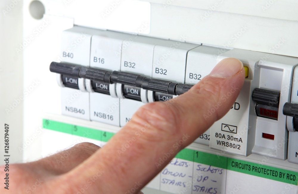 Testing an RCD (Residual Current Device) on a UK domestic electrical ...