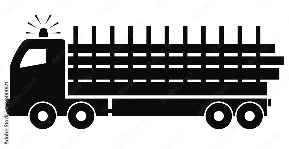 truck and wood, vector black icon Stock Vector | Adobe Stock