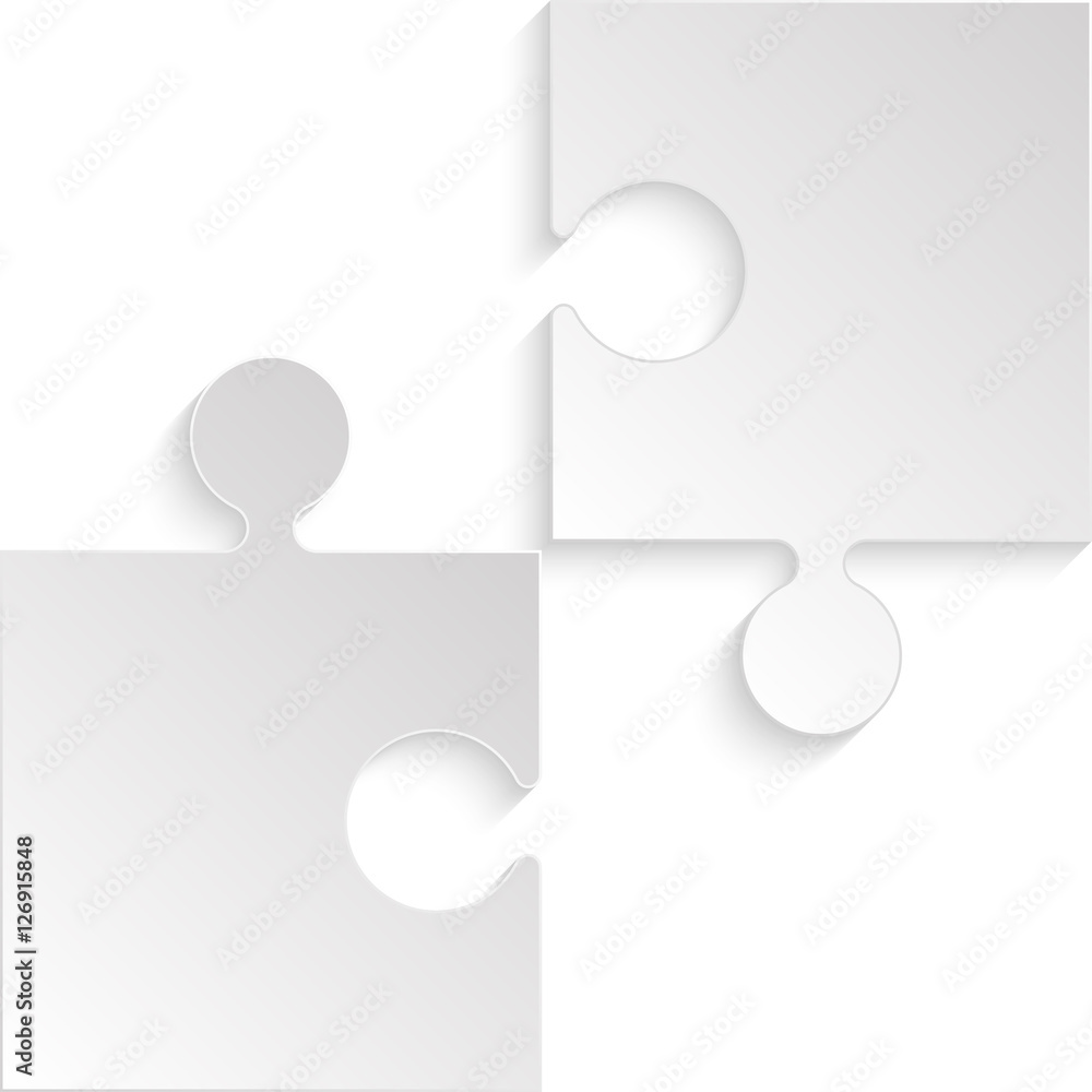 Vector 2 Puzzles Grey Pieces JigSaw. Background. Stock Vector | Adobe Stock
