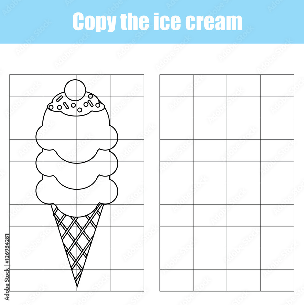 Grid copy worksheet. educational children game . Printable Kids ...