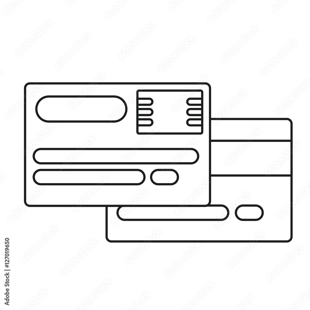 Credit card icon. Money financial item commerce and market theme ...
