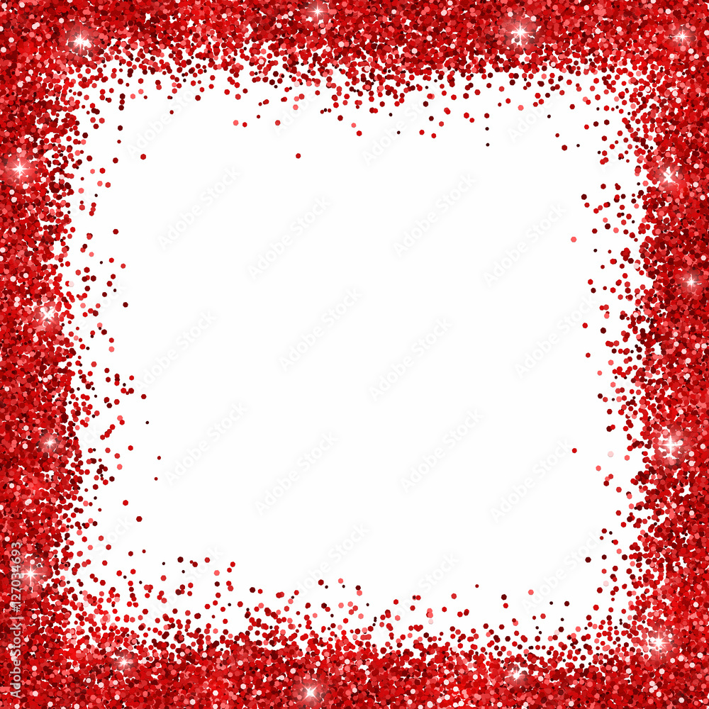 Red glitter border frame Stock Vector | Adobe Stock