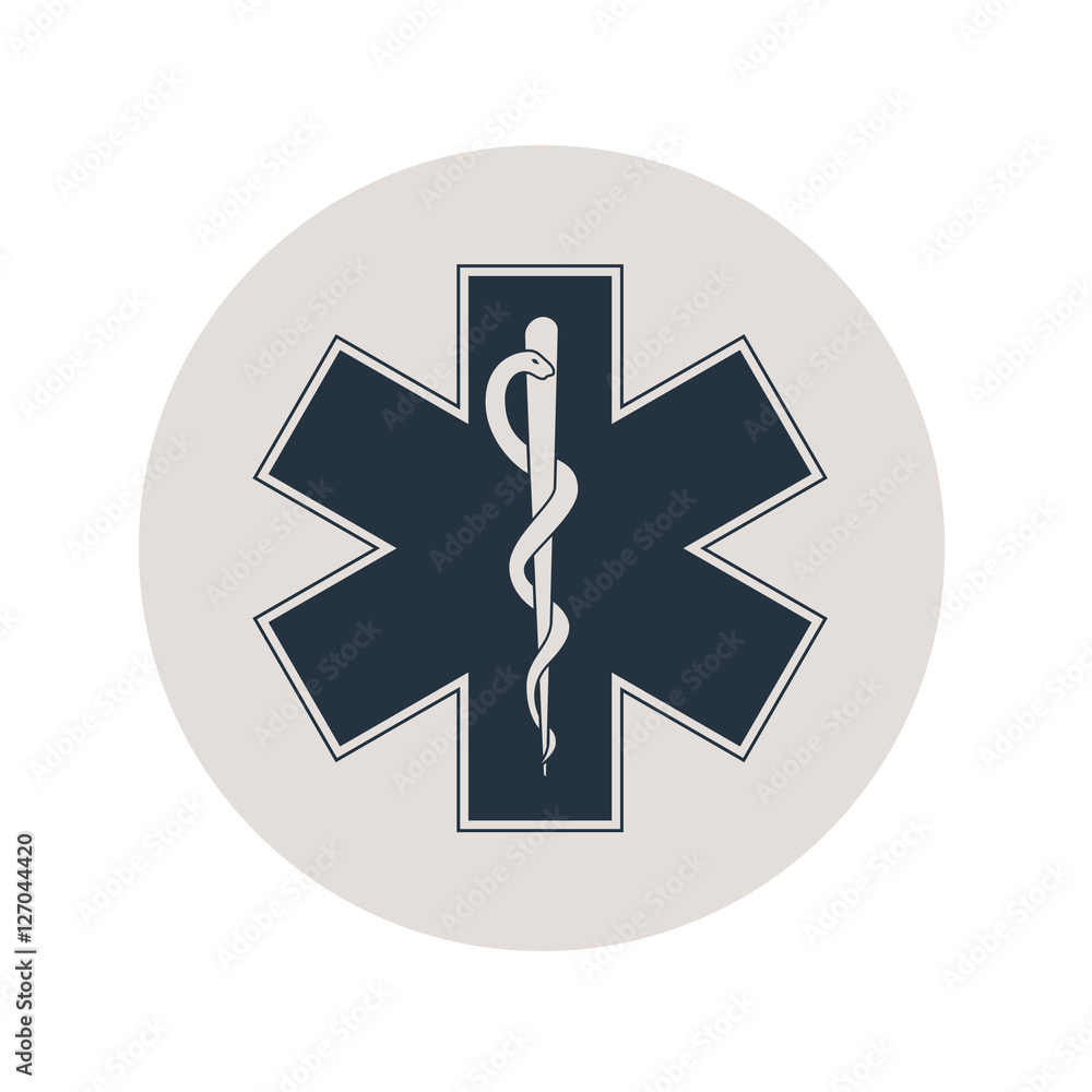 Icono plano simbolo medicina en circulo gris Stock Vector | Adobe Stock