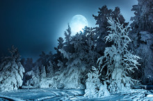 Blue Winter Landscape Art Free Stock Photo - Public Domain Pictures